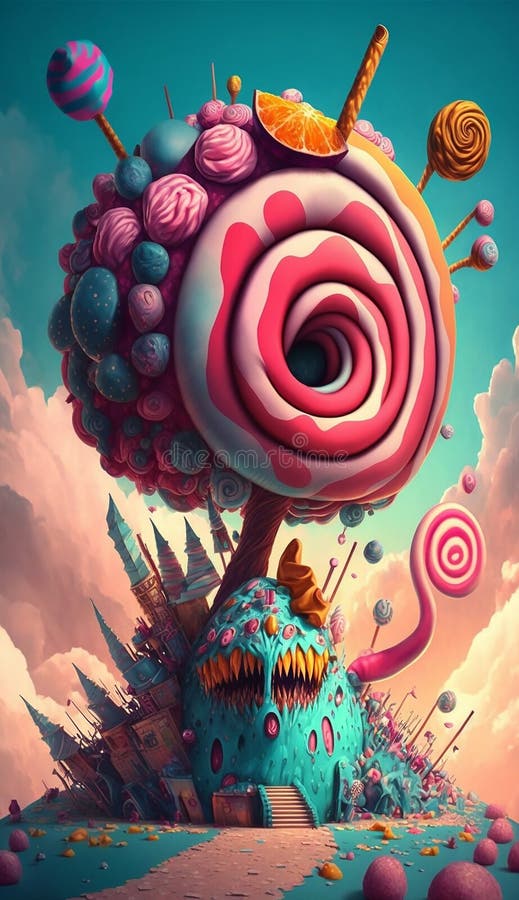 Weirdcore Candyland Nightmarish Scene. Created Using Ai Generative ...