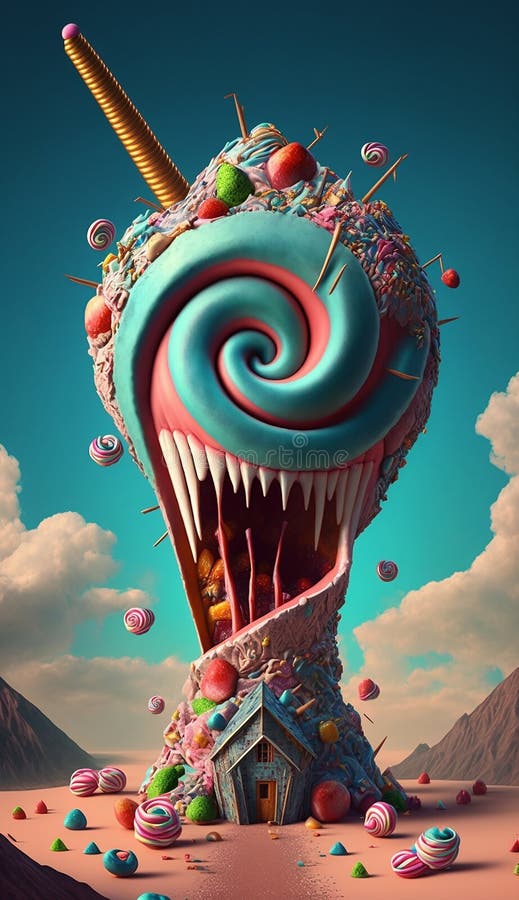 Weirdcore Candyland Spook Scene. Created Using Ai Generative. Stock ...