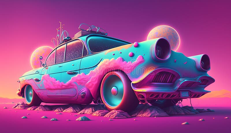 Weirdcore, Grunge, Automobile Scene. Created Using Ai Generative. Stock ...
