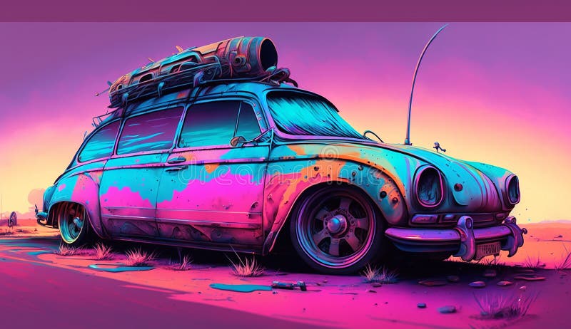 Weirdcore, Grunge, Automobile Scene. Created Using Ai Generative. Stock ...