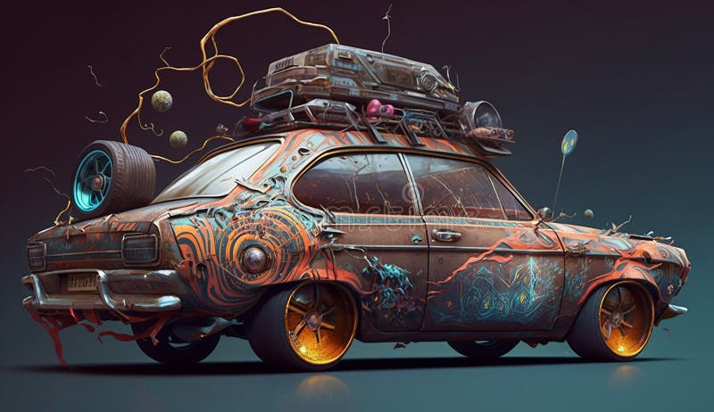 Weirdcore, Grunge, Automobile Scene. Created Using Ai Generative. Stock ...