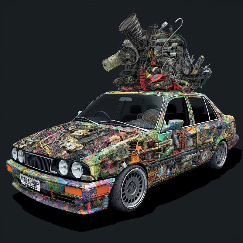 Weirdcore, Grunge, Automobile Scene. Created Using Ai Generative. Stock ...