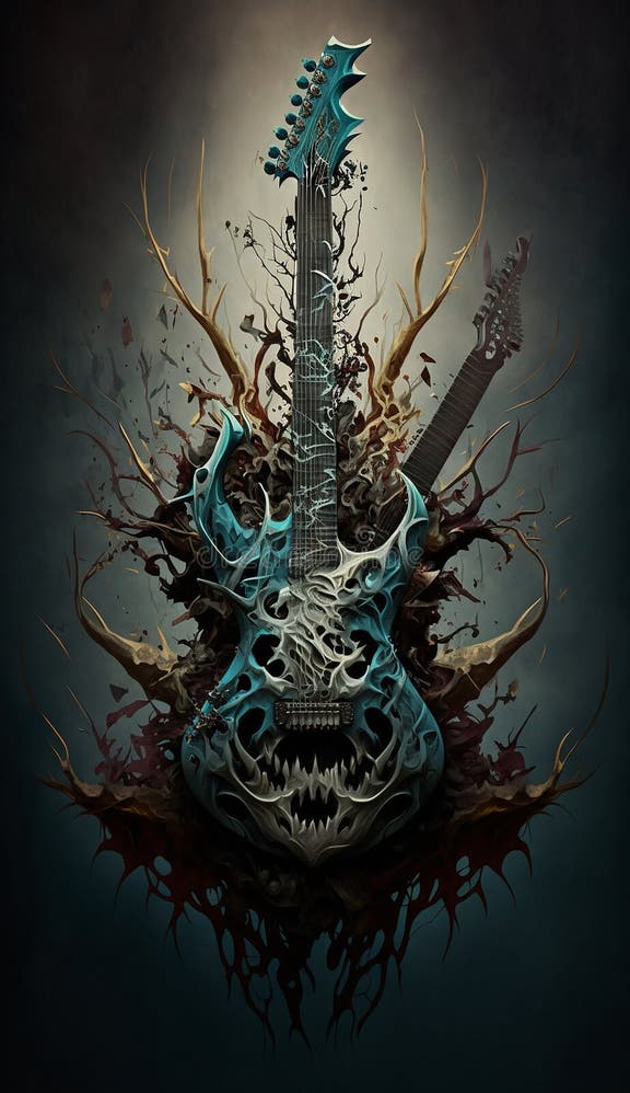 Abstract Weirdcore Guitar. Created Using Ai Generative. Stock ...