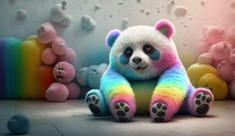 Weirdcore Panda Scene in with Pastel Colors. Created Using Ai ...