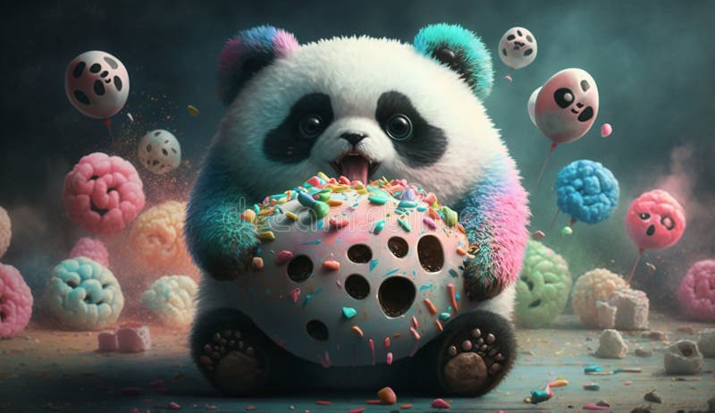 Weirdcore Panda Scene in with Pastel Colors. Created Using Ai ...