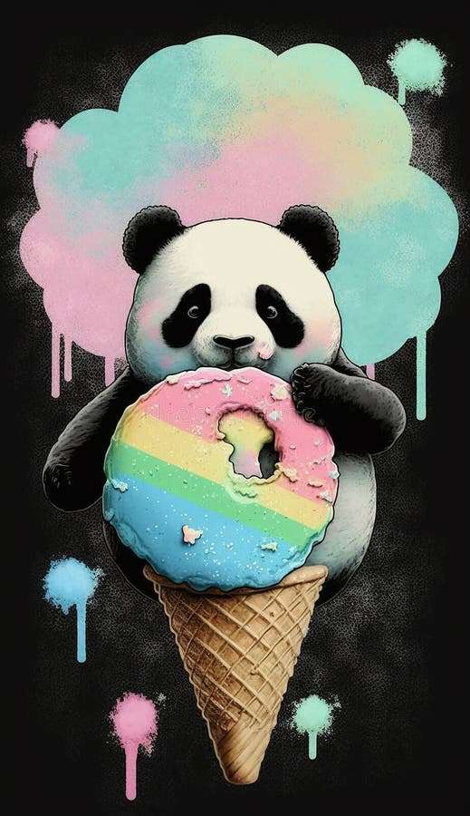 Weirdcore Panda Scene in with Pastel Colors. Created Using Ai ...
