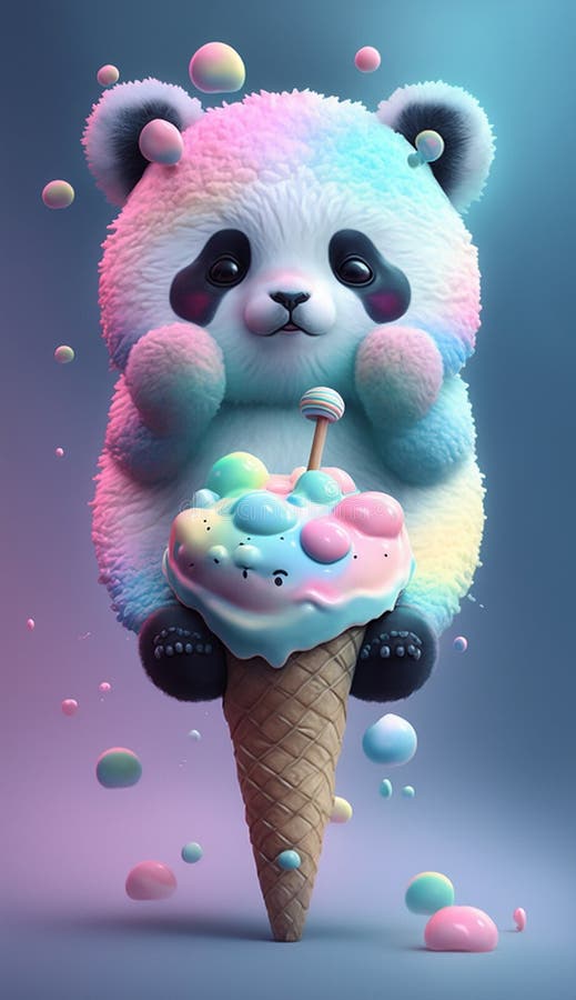 Weirdcore Panda Scene in with Pastel Colors. Created Using Ai ...