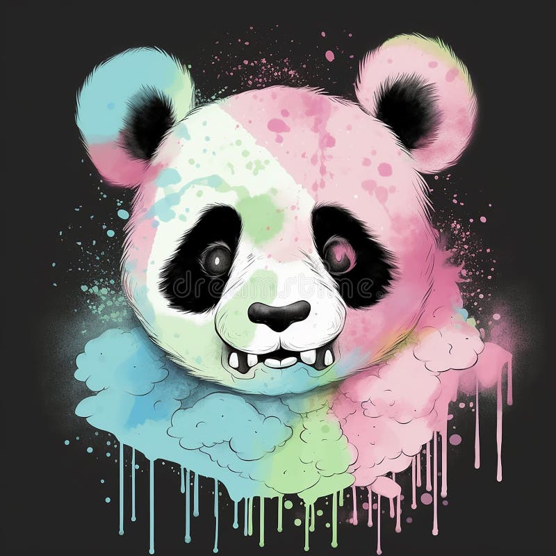 Weirdcore Panda Scene in with Pastel Colors. Created Using Ai ...