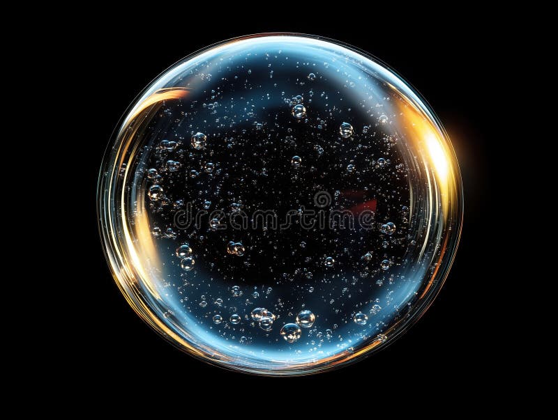 Weirdly Shaped Bubble Floating Against a Black Background with ...