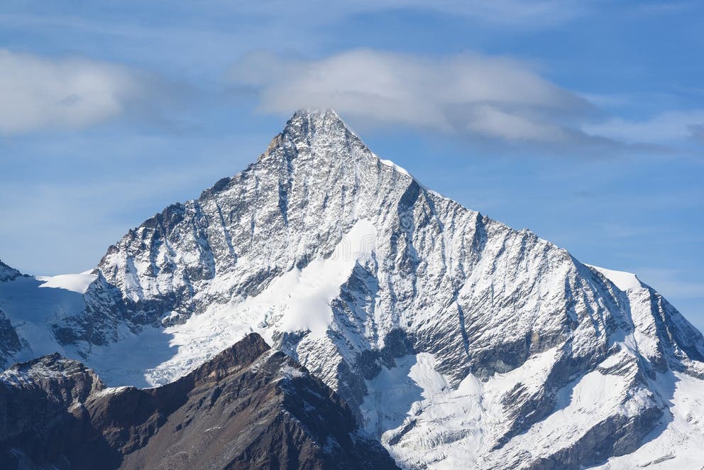 Weisshorn mountain peak stock image. Image of swiss, glacier - 27335815