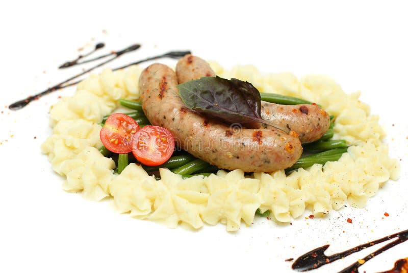 Weisswurst Sausage, German Food Stock Image - Image of sauerkraut, veal ...