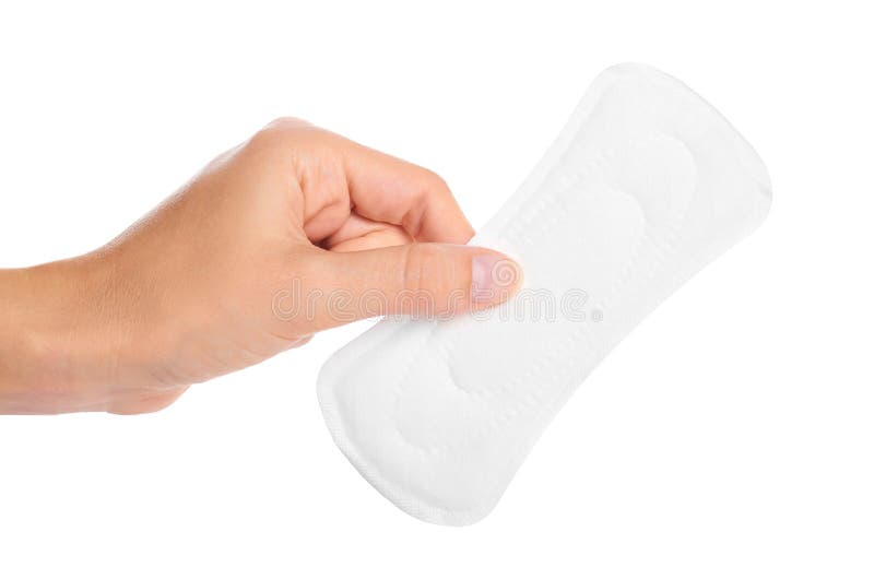 Weiße Damenbinde in Der Hand Lokalisiert Auf Weißem Hintergrund Stockbild - Bild von periode ...