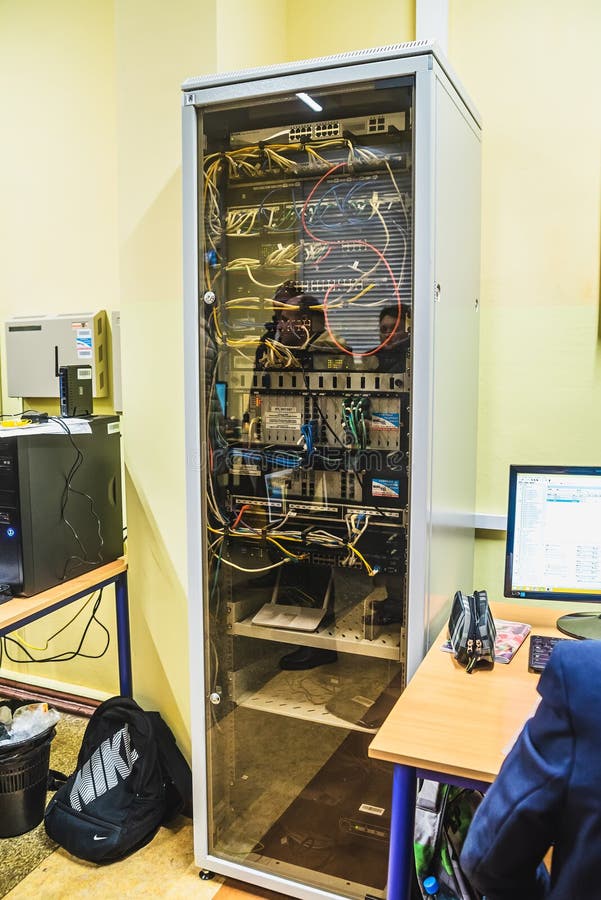 Wejherowo, Poland - November 23, 2017: Computer Server in the School ...