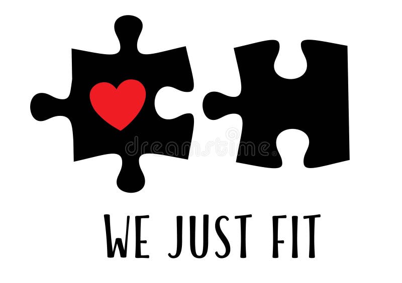 We Just Fit- Vector Illustration Stock Vector - Illustration of ...