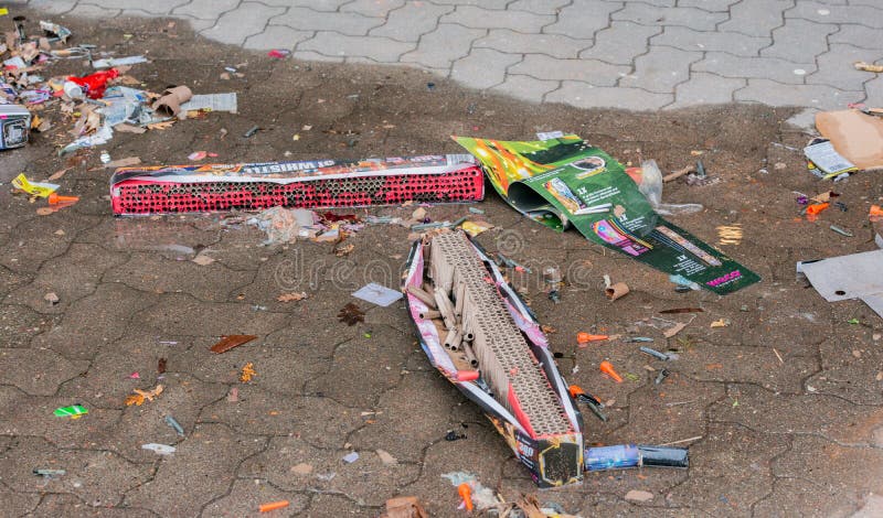 WEKO Fireworks Garbage after New Year`s Eve 2018 â€“ 2019 Editorial ...