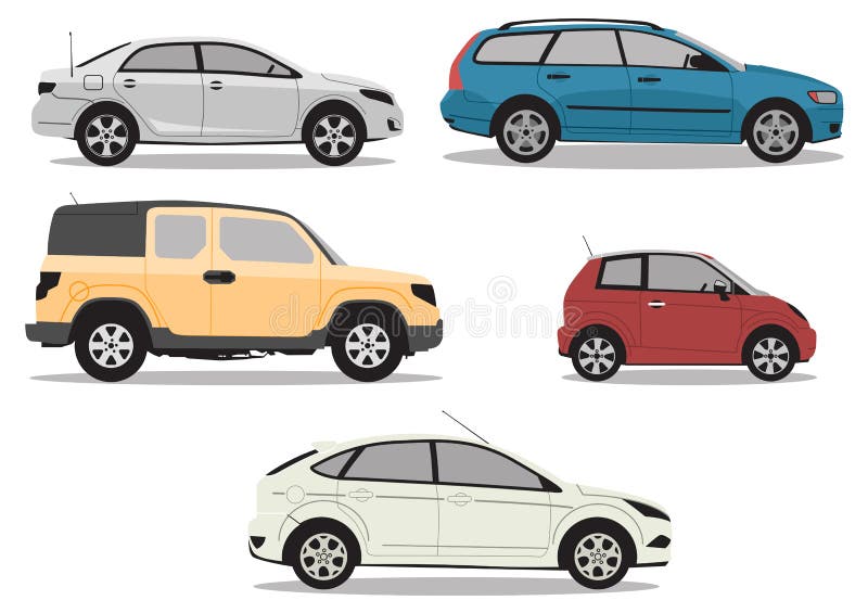 Samochodowe sylwetki ilustracja wektor. Ilustracja złożonej z niezr ...