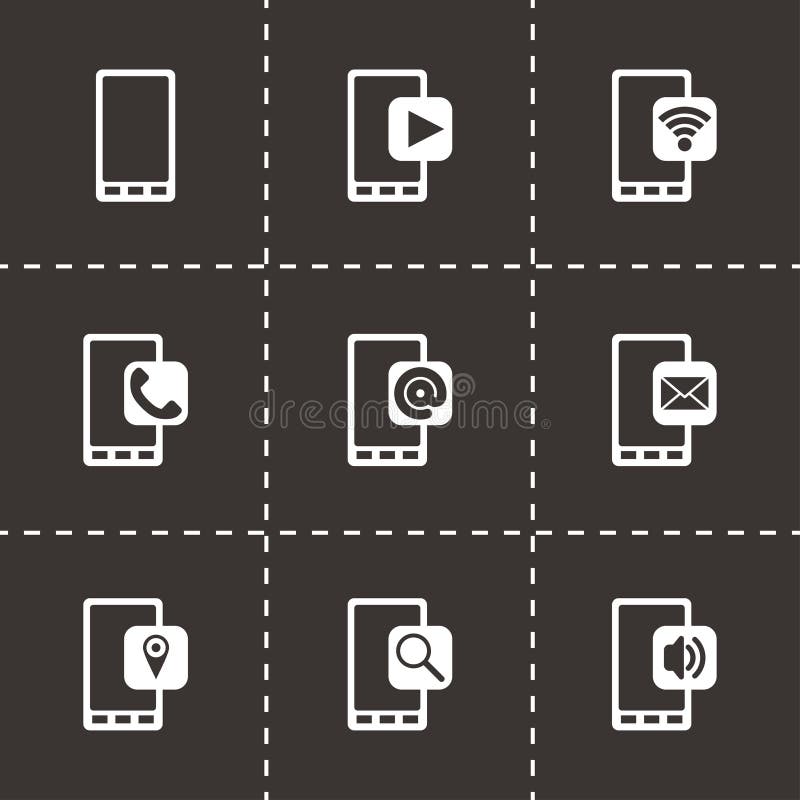 Wektorowy Mobilny Ikona Set Ilustracja Wektor - Ilustracja złożonej z ...