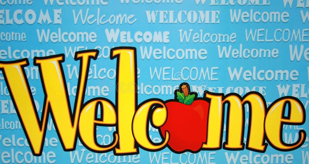 Welcom sign stock image. Image of school, apple, greeting - 6020261