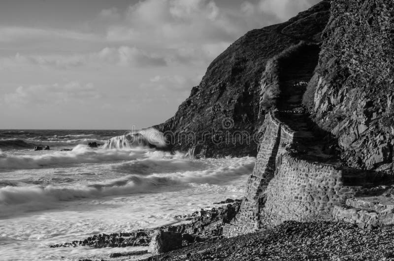 Welcombe Mouth Bay sunset stock photo. Image of shingle - 78261894