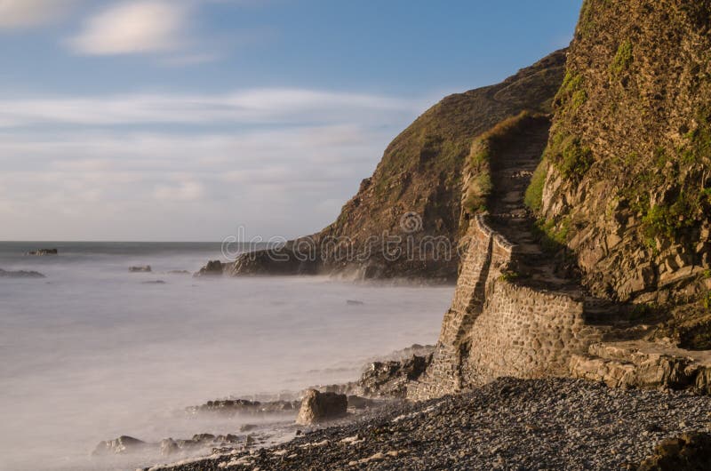 Welcombe Mouth Bay sunset stock image. Image of cloud - 78261907