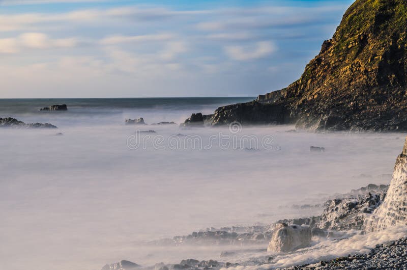 Welcombe Mouth Bay sunset stock image. Image of mouth - 78262015