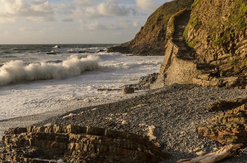Welcombe Mouth Bay sunset stock photo. Image of sunset - 78262880