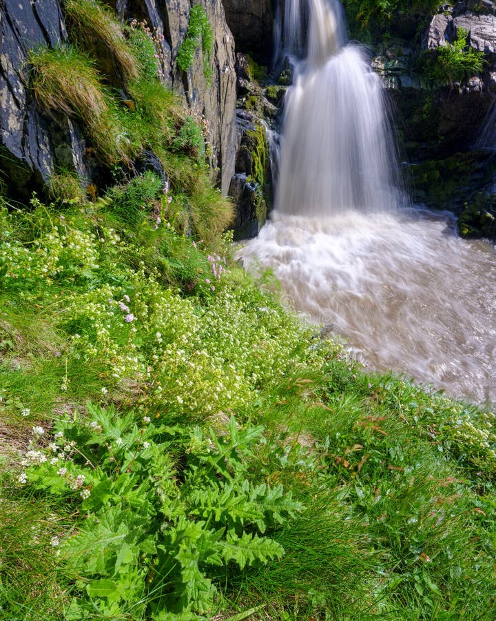 Welcombe Mouth Waterfall In The Hartland Peninsula North Devon Stock