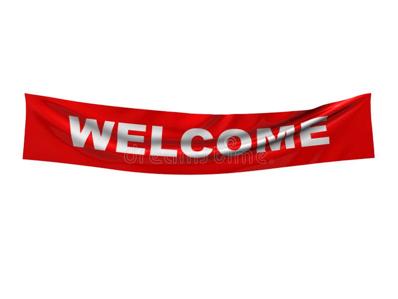Welcome Logo Red Curled Ribbon Banner Stock Vector - Illustration of ...