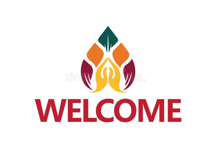 Welcome and Lotus Logo for Travel Stock Vector - Illustration of vector ...