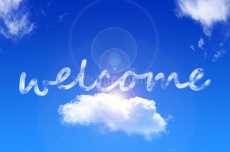 Welcome stock illustration. Illustration of cloud, promo - 21290201