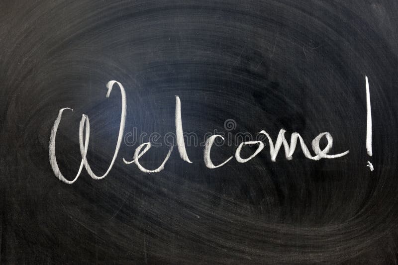 Welcome stock image. Image of bulletin, chalkboard, writing - 24589935