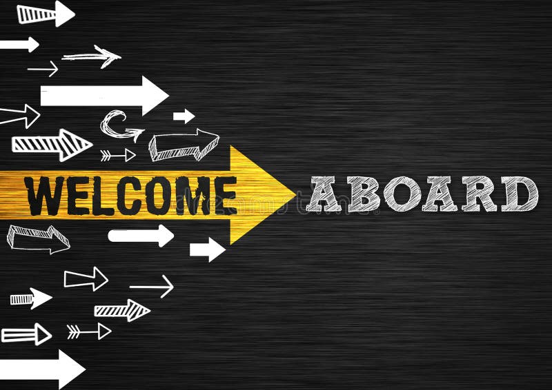 Welcome Aboard - Chalkboard Message Stock Image - Image of invitation ...