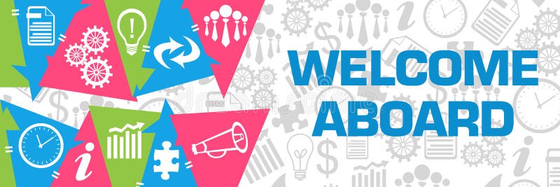 Welcome Aboard Colorful Triangles Business Symbols Horizontal Stock ...