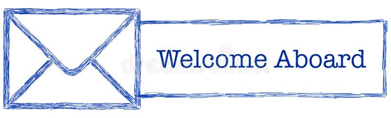 Welcome Aboard Envelope Ball Pen Blue Texture Text Horizontal Stock ...