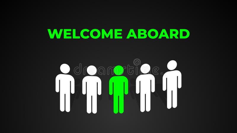 Welcome Aboard with Human Silhouette Illustration. Business Concept ...