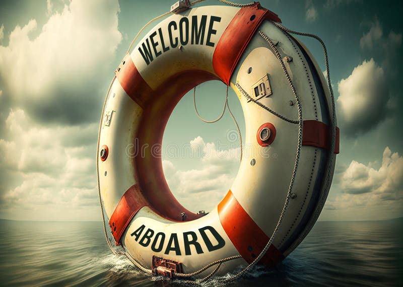 Welcome Aboard - Life Saver Concept Stock Illustration - Illustration ...