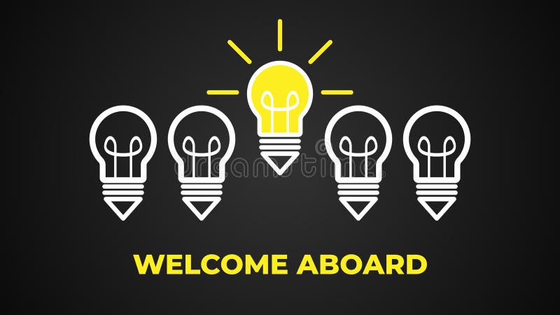 Welcome Aboard with Light Bulb Illustration. Business Concept, Strategy ...