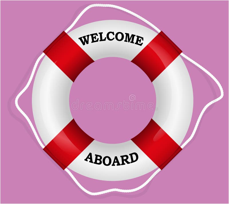 `Welcome Aboard` Red Lifebuoy Stock Vector - Illustration of float ...