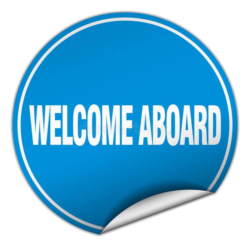 Welcome aboard sticker stock vector. Illustration of sticker - 121042027
