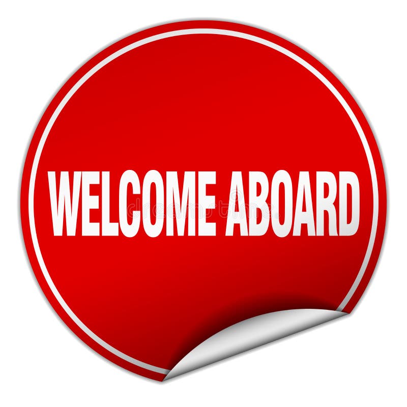 Welcome aboard sticker stock vector. Illustration of sticker - 121042059
