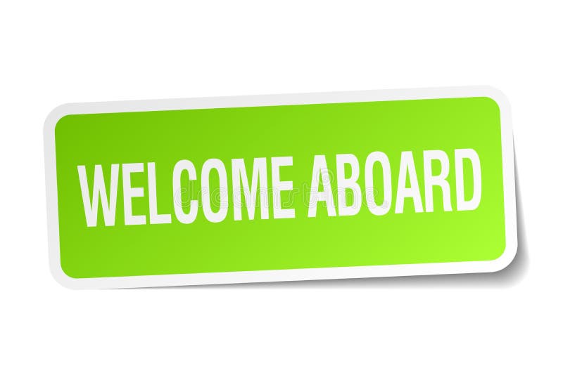 Welcome aboard sticker stock vector. Illustration of sticker - 120120269