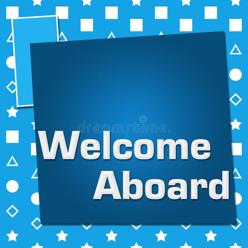 Welcome Aboard Blue Basic Symbol Squares Stock Illustration ...