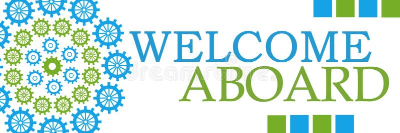Welcome Aboard Human with Signboard Stock Illustration - Illustration ...