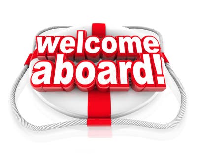 Welcome Aboard Words Life Preserver Greeting Stock Illustration ...