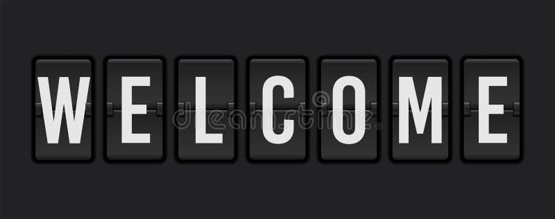 Welcome. Airport Flip Board Panel. Typography Font Display. Vector ...