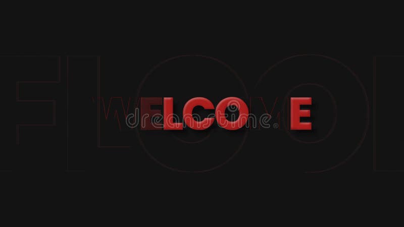 Welcome Animation Text on Black Background. Tech Style Words Stock ...