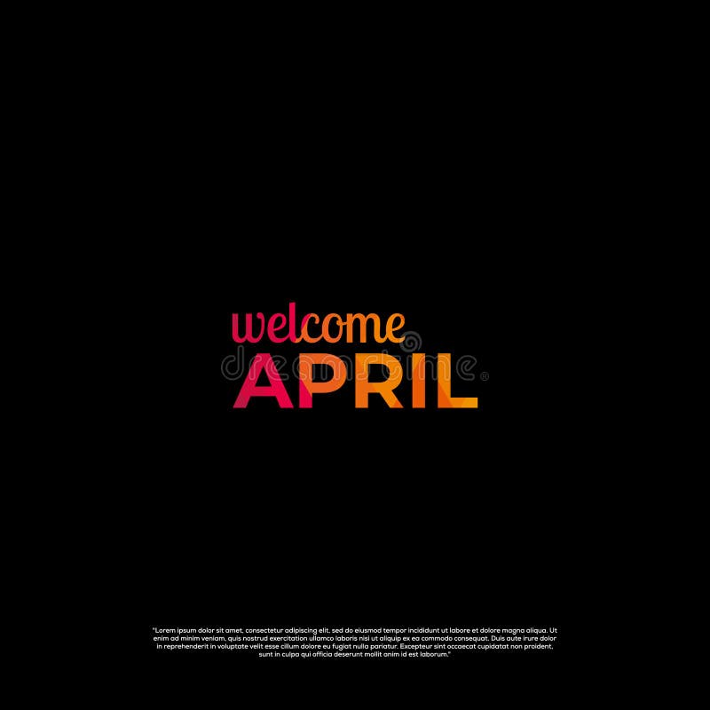 APRIL Black Brush Calligraphy Banner Stock Vector - Illustration of ...