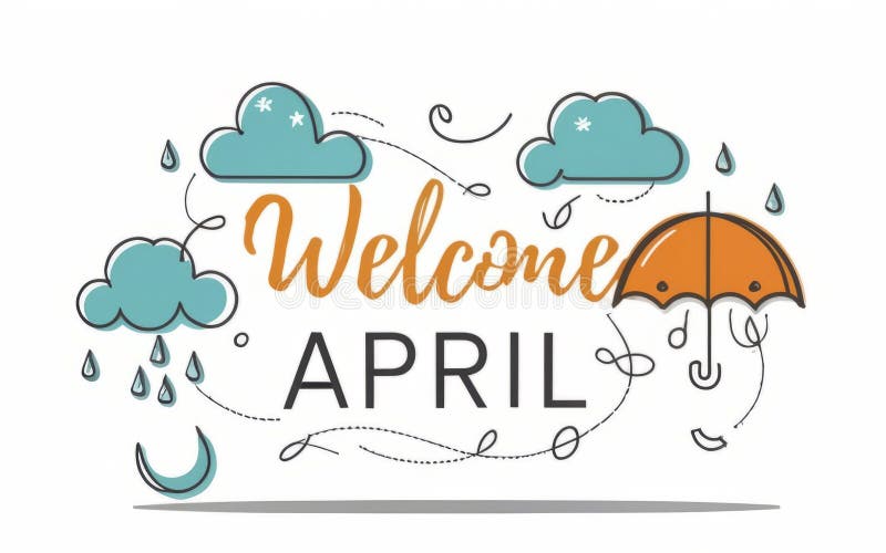 Hello April Greeting Card stock illustration. Illustration of beautiful ...