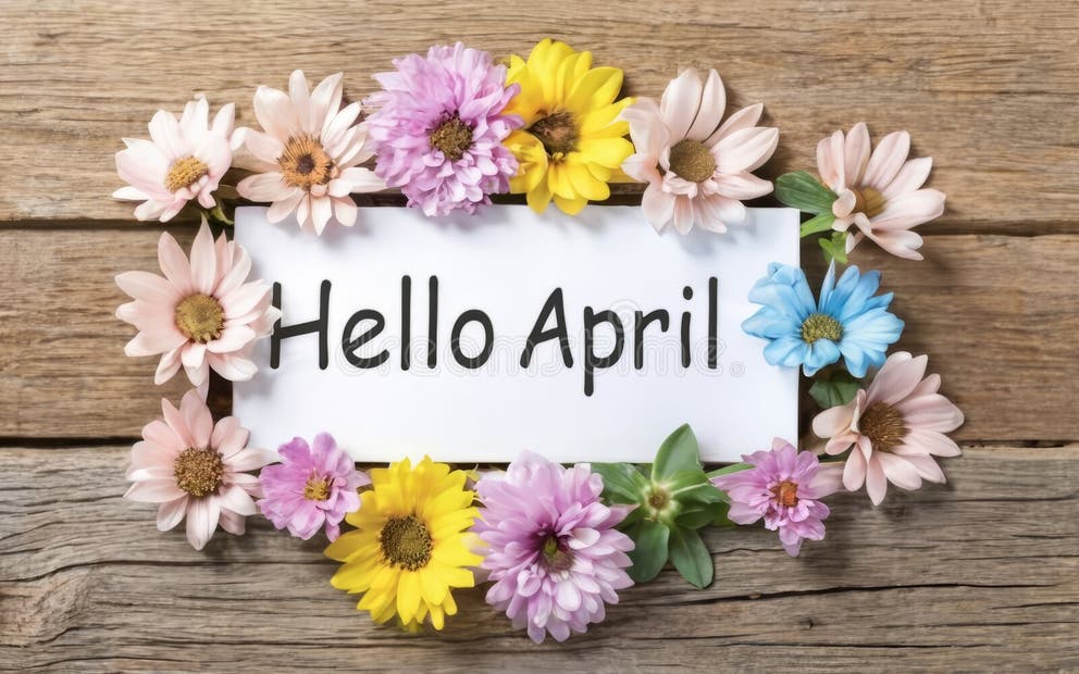 Hello April Greeting Card stock illustration. Illustration of birthday ...