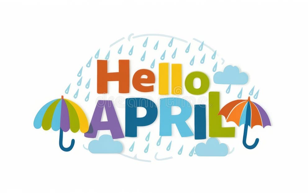 Hello April Greeting Card stock illustration. Illustration of icon ...